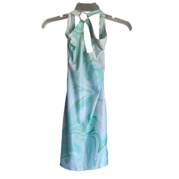 Rendal | Dresses | Nwt Rendal Sea Foam Green Swirl Pattern Bodycon Mini ...